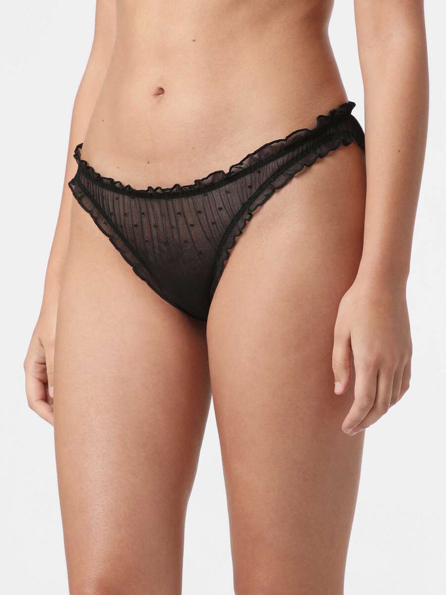 Slip - Frilly Noir | Darjeeling